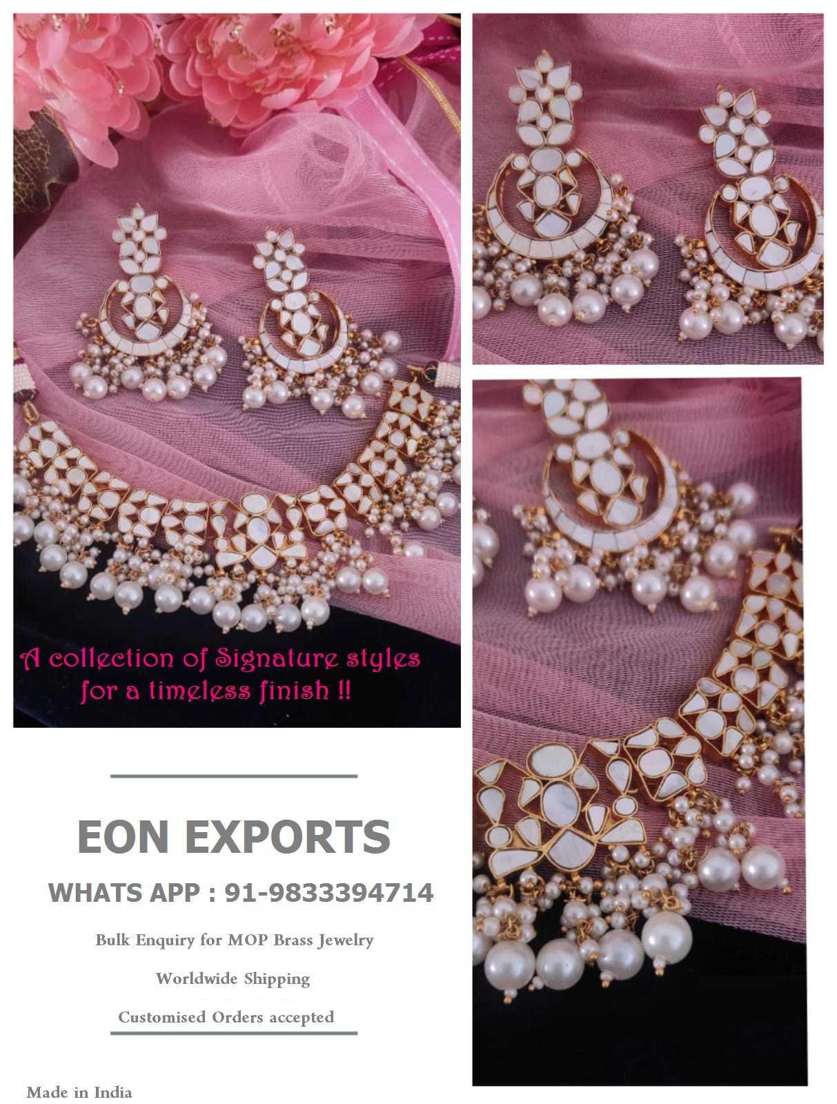 Indian Mother of Pearl Jewelry Exporters India