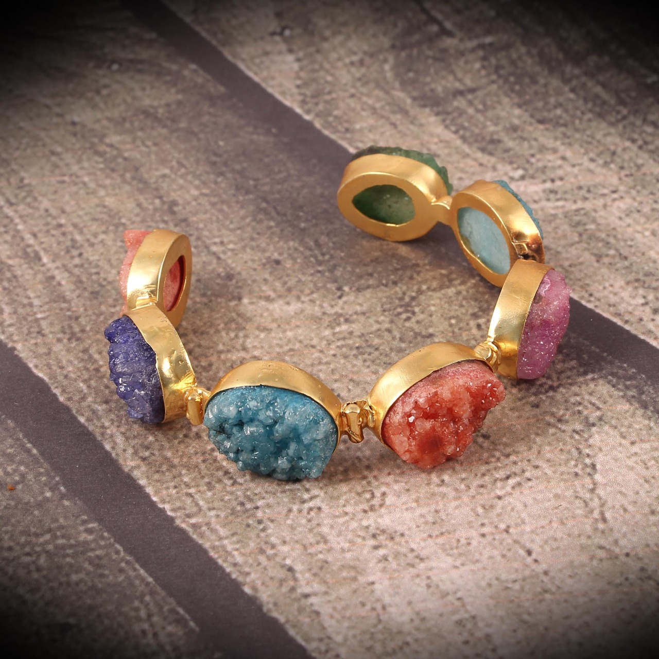 DRUZY STONE COLOURFUL BANGLE